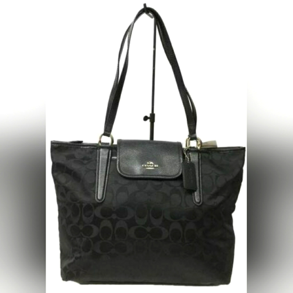 Coach Ward Signature Back Nylon & Leather Tote Bag Pu… - Gem